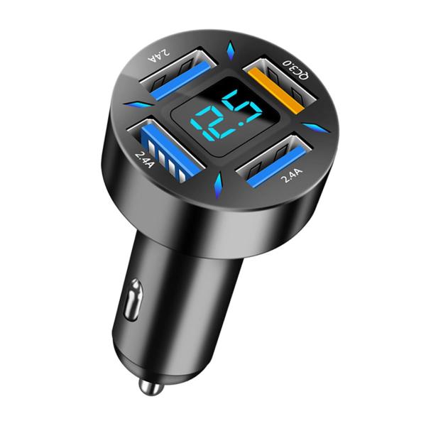 商品名:  Moioee 4 Ports USB Car Charger, 66W Super Fast Charging USB QC 3.0, USB Adapter Charger with LED Voltmeter for Car...