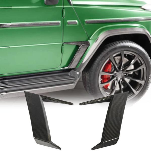 商品名: メルセデスベンツGクラスW463 G500 G550 G63 AMG 2019-2020ファクトリーアウトレットフロントエアインテークスクープカバートリム用カーボンファイバーサイドフェンダーベント Carbon Fiber Sid...