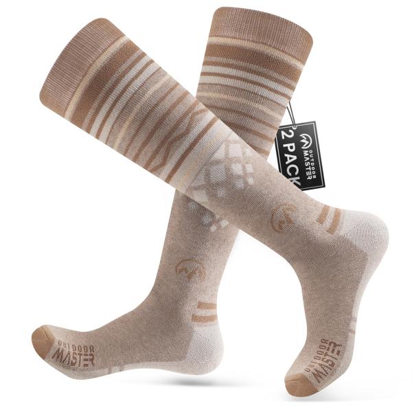 商品名:  Ski Socks 2-Pack Merino Wool, Over The Calf Non-Slip Cuff for Men &amp; Womenブランド: OutdoorMaster商品サイズ: Medium高さ: 2...