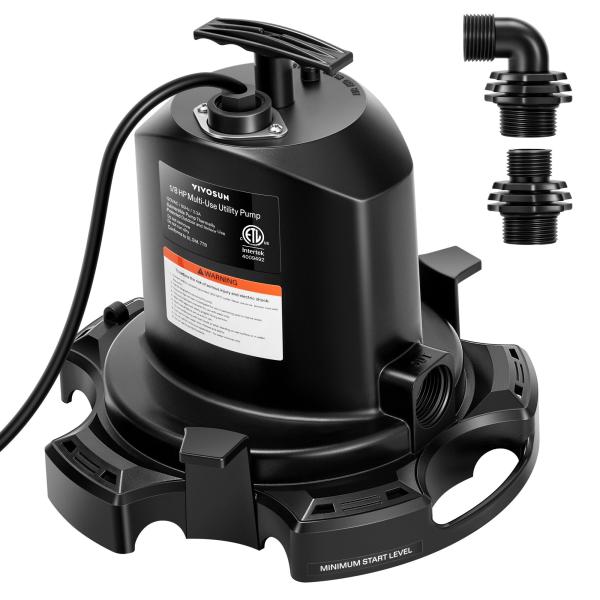 商品名:  VIVOSUN 1/8HP 1575GPH Thermoplastic Submersible Multi-Use Pump, Water Removal and Transfer Pump with High-efficien...