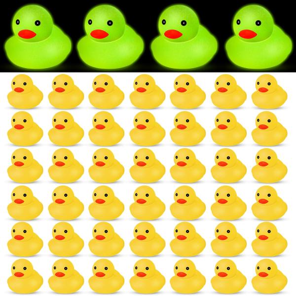 商品名: Syhood ゴム製 光るアヒル 2.2インチ フロートバスタブ お風呂のおもちゃ ミニ蛍光アヒル バレンタインアヒル 家庭 学校 部屋 シャワー 誕生日パーティーギフト (イエロー 24個) Syhood Rubber Lumi...