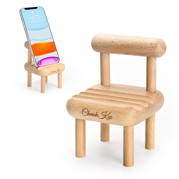 商品名: CHEUKKEE かわいい木製電話スタンド デスク用 木製ミニチェア 電話ドッククレードル タブレットホルダー 完全に組み立てられて持ち運び可能 4-10インチの携帯電話/パッド/Kindle/スイッチ/タブレット/電子書籍リーダ...