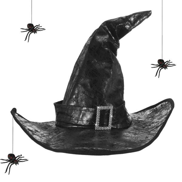 商品名:  Geyoga Women Halloween Spider Witch Hat with 2 Pieces Black Halloween Spiders for Party Masquerade Cosplay Costume...