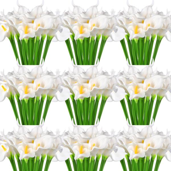 商品名: Hanaive 100個 フェイクカラーリリー ウェディングブーケ フラワー オランダカイウリリ本物の手触り フェイクリリーフラワー プラスチック オランダカイウの花 ホームキッチン ウェディングブーケ デコレーション 13.4イ...