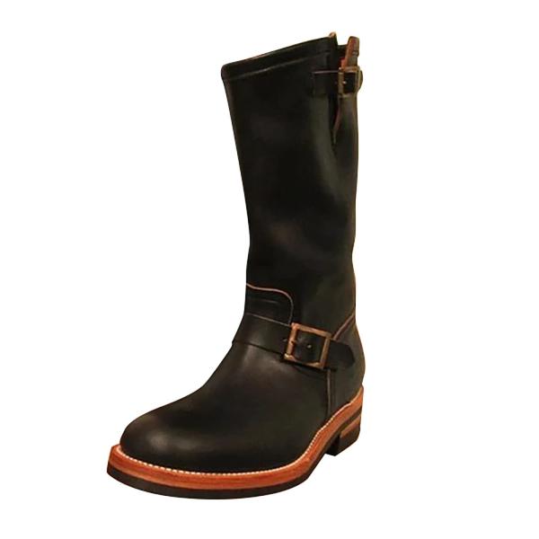 商品名:  beiousalie Western Boots For Men With Strap Round Toe Pull On Winter Boots For Men Mid-Calf Men Chunky Blockedブランド...