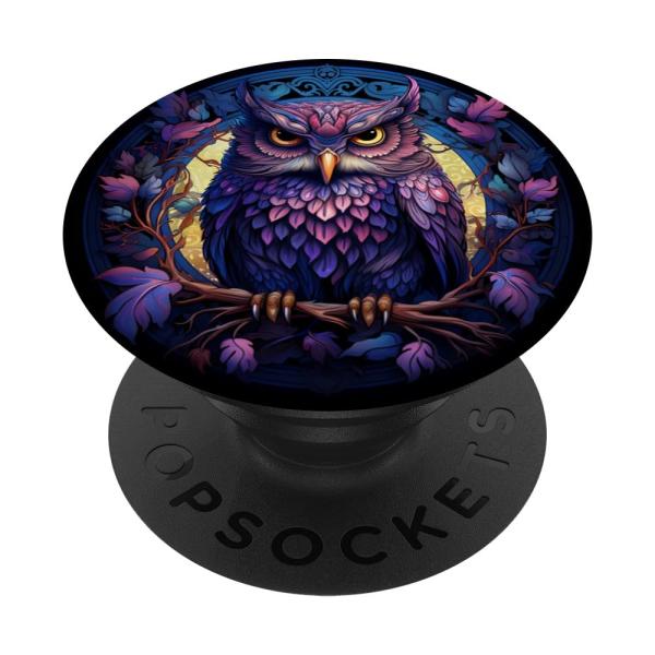 商品名:  Beautiful Purple Owl Phone Gripper For Back Of Mobile Phone PopSockets Standard PopGripブランド: Cellphone Kickstands ...