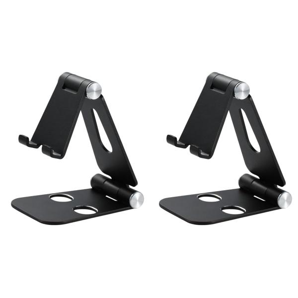 商品名: Hemobllo 折りたたみ式携帯電話スタンド 2個 折りたたみ式携帯電話スタンド タブレットカーホルダー タブレットマウントスタンド タブレットスタンド デスク用 モバイルスタンド アルミニウム合金ベース インテリジェント回転 ...