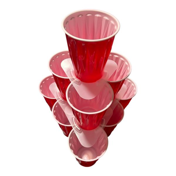 商品名: Beeramid Pong Cup スタッキングコースター ? 3Dビアポンをあらゆるパーティーカップと一緒にプレイ スタジアムポン テールゲート カレッジパーティー ビールポンゲーム Beeramid Pong Cup Stac...
