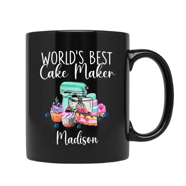 商品名:  World's Best Cake Maker Mug, Baker Coffee Mug, Custom Cup Gifts For Baker With Name, Baker Cup, Pastry Chef Tea Cu...