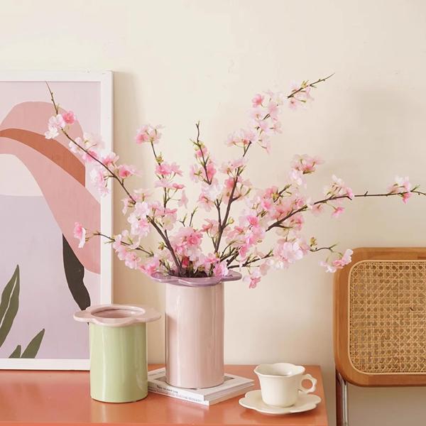 商品名: Bacucine 造花 桜の花 桜の枝 人工桜 さくら シルク 枯れない フェイク フラワー ホーム ウェディング オフィス デコレーション ピンク 6個セット 飾り 贈り物 (ピンク) Bacucine 6PCS Artific...