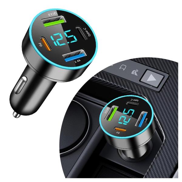商品名:  4-in-1 Fast Car Charger,PD/QC3.0/Type C Car Charger Fast Charging,Universal Car Phone Charger Cigarette Lighter US...