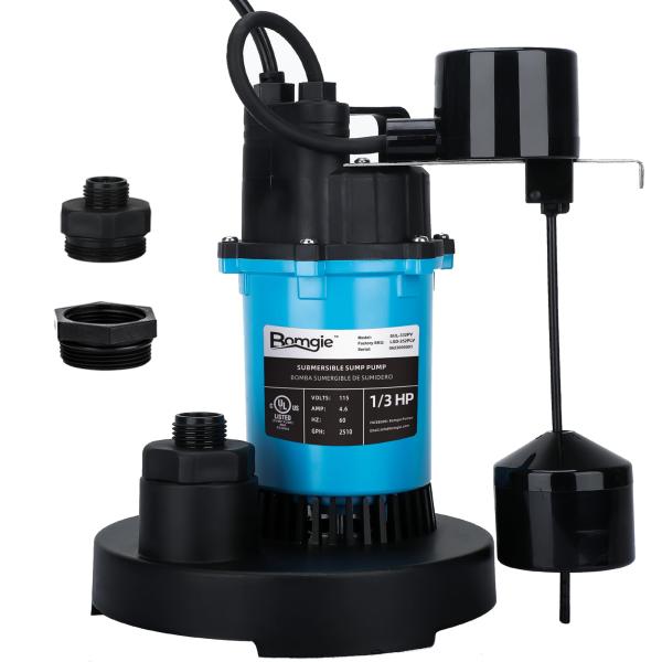 商品名:  BOMGIE 1/3HP Sump Pump Submersible 2510GPH, Vertical Float Switch Automatic Utility Pumps for Clean/Dirty Water Pu...