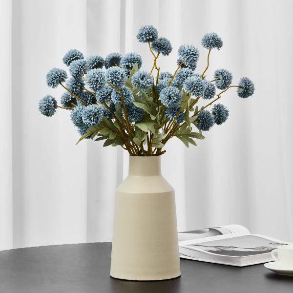 商品名: フェイク菊花グレー Faux Kiku Flower ? 10-Stem Pack Faux Chrysanthemum Flowers ? Artificial Flower Ball for Floral Arrangemen...