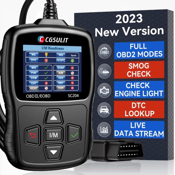 商品名: CGSULIT OBD2スキャナー SC204スキャンツール エンジンライトコードリーダー 車診断ツール リセット付き I/M対応 エラーコードのクリア ライブデータなど 1996年以降のすべてのOBDII/EOBD車に対応 CG...