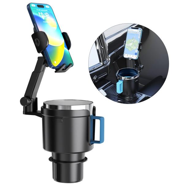 商品名: SEVEN SPARTA アップグレード 2イン1 カップホルダー携帯電話マウント 車のカップホルダー用 拡張器 調節可能なベース 360°回転カップ付き携帯電話ホルダー 車用 iPhone Samsung Galaxy すべての...