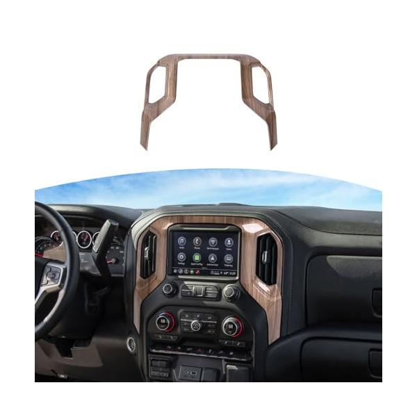 商品名:  RT-TCZ for Silverado Dash Navigation Panel Trim Cover for Chevy Silverado 2019-2021 for GMC Sierra 2019-2022 Wood ...