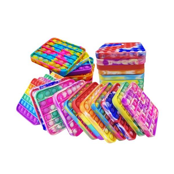 商品名:  12 Pcs Pop Bubble Fidget Toys for Party Favors, Stress Relief Pressure Relieving Toys for Kids, Pop Bulk Toddler T...