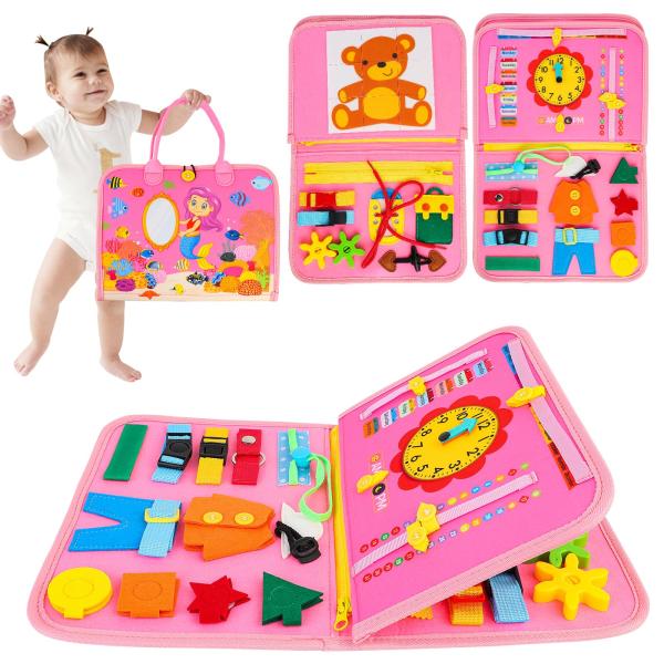 商品名:  HOMELYLIFE Busy Board for Toddlers Montessori Toys for 2 Years Old Girl Birthday Gift, 7 in 1 Preschool Learning A...
