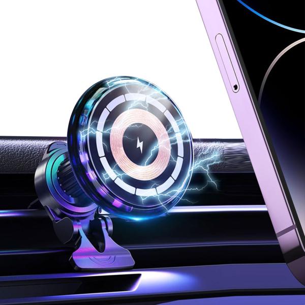 商品名: TOGOHOP 磁気ワイヤレスマウント充電器 磁気電話ホルダーマウント 高速充電 ワイヤレスカーチャージャー RGBライト付き Magnetic Wireless Mount Charger, Magnetic Phone Hol...