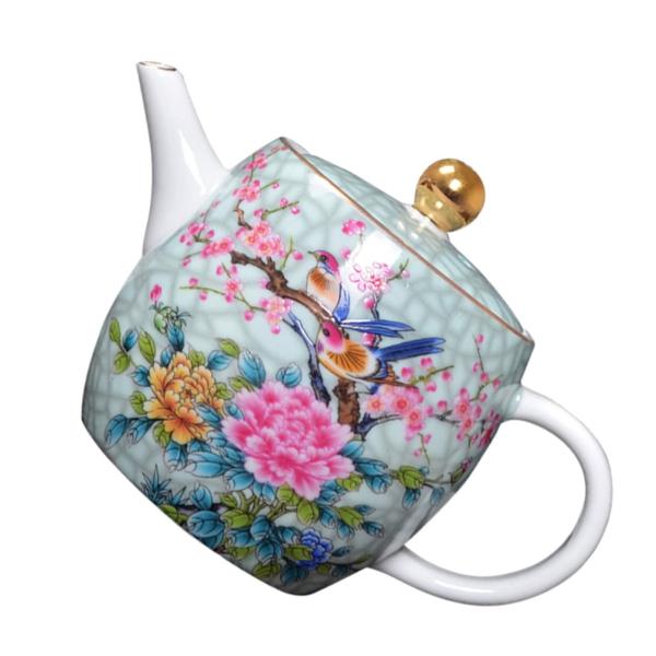 商品名: FUNOMOCYA 1個 セラミックティーポット 日本茶ポット トルコ製ティーポット セラミックティーポット 磁器 フラワーティーポット 大きな装飾ティーポット 日本のティーポット 陶器 ホームティーポット ティーアクセサリー ス...