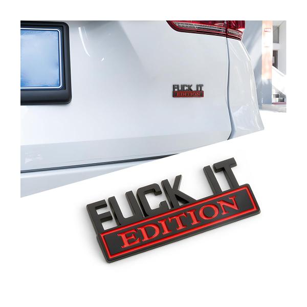 商品名:  Osilly Fuck IT Edition Emblem for Car, 3D Metal Badge Decal for Auto Fender Bumper Front Hood Trunk, Vehicle Exter...