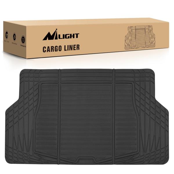 商品名:  Nilight Rubber Cargo Mats for Cars Trucks SUVs,Universal Trim to fit for Most Vehicles,All Weather Protection Heav...