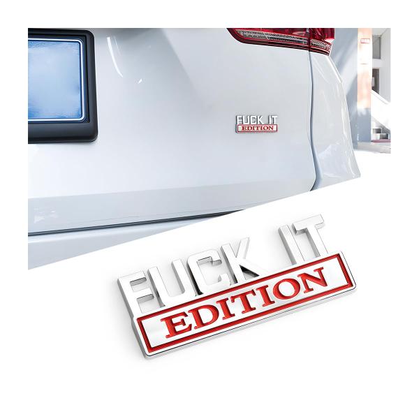 商品名:  Osilly Fuck IT Edition Emblem for Car, 3D Metal Badge Decal for Auto Fender Bumper Front Hood Trunk, Vehicle Exter...
