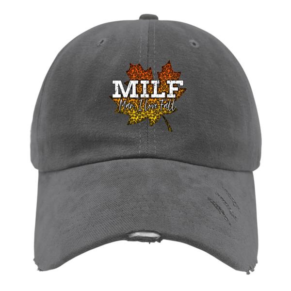 商品名: パーソナライズされたカスタム野球帽、調節可能なトラッカーキャップ ギフト Milf Man I Love Fall, ダークグレー, One Size Personalized Custom Baseball Cap, Adjus...