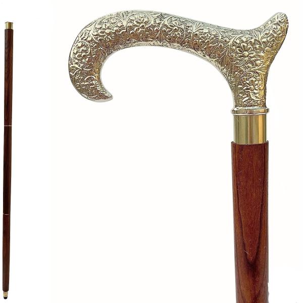 商品名:  Generic Walking Cane for Womens Mens and Senior - Vintage Brass Solid Handle Walking Stick for Self Defence Gifts ...
