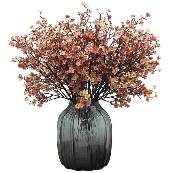 商品名: Babys Breath シルク造花 花瓶付き 10個 秋の装飾 フェイクフラワーブーケ 家庭 キッチン 屋内ブーケ フラワーアレンジメント テーブル センターピース 装飾 (ベージュブラウン 花瓶付き) JAKY-Global ...