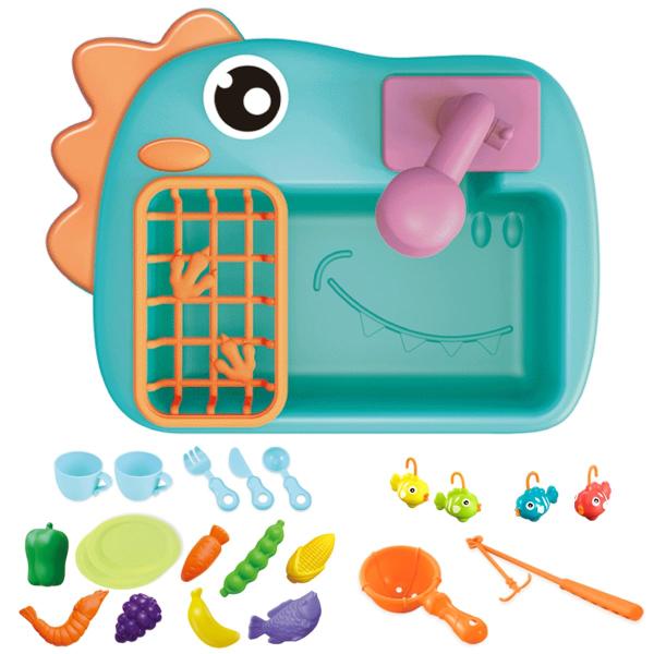 商品名:  Kitchen Sink Toys with Running Water and Electric Faucet Automatic Water Cycle System，Play Kitchen Toy Accessories...