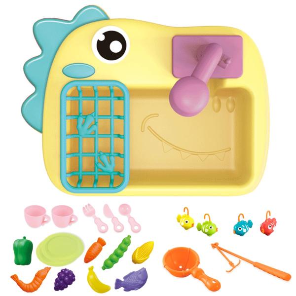 商品名:  Kitchen Sink Toys with Running Water and Electric Faucet Automatic Water Cycle System，Play Kitchen Toy Accessories...