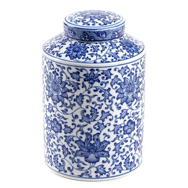商品名: 青と白のジンジャージャー セラミックシノワズリー装飾ジャー 家庭、オフィス、花瓶ポセリン 光沢のある花瓶 テーブル、リビングルーム、本棚、マントル暖炉、センターピース、8インチ Blue and White Ginger Jar,...