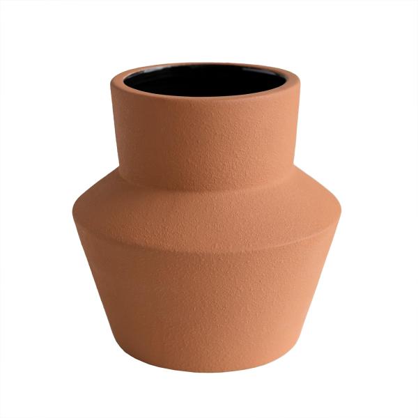 商品名: オレンジセラミック花瓶 広い開口部 素朴 農家 花瓶 Ling's Moment Orange Ceramic Vase,Rustic Flower Vase for Home Decor&amp;Wedding Table De...