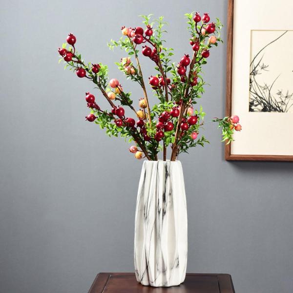 商品名: WLBHWL 北欧 ミニマリスト ホワイトセラミック花瓶 トールマーブルテクスチャ スレッド花瓶 テーブル装飾 センターピース ホームリビングルーム装飾 WLBHWL Nordic Minimalist White Ceramic...