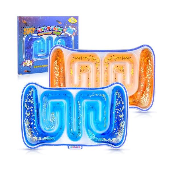 商品名:  2PCS Autism Sensory Liquid Toy Stocking Stuffers for Kids Boys, ADHD Autistic Quiet Airplane Travel Toys, Cool Squ...