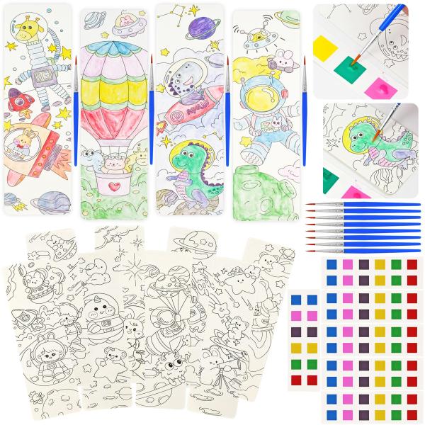 商品名: Vileafy ペインティング パーティー記念品 6~12歳のお子様向け ミニポケット 水彩画ブック 幼児用 グッディーバッグ 詰め物 旅行活動 (Spaceman 12P) Vileafy Painting Party Favo...