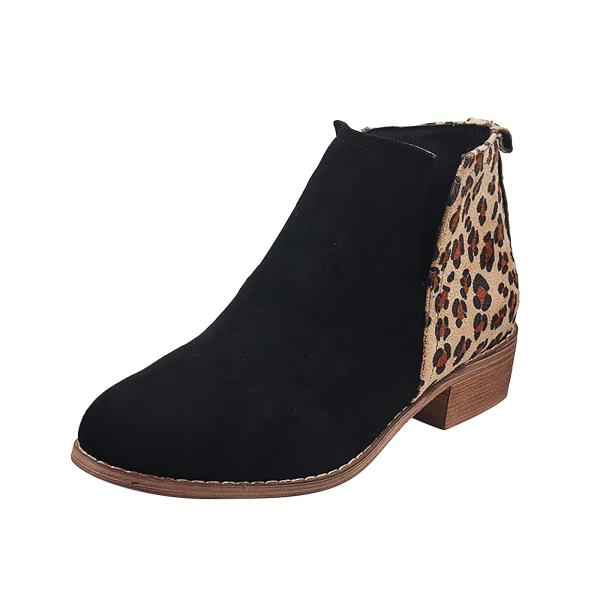 商品名:  beiousalie Ankle Boots For Women Low Heels Zipper Work Boots Slip On Chunky Block Heel Round Toe Wide Calf Bootsブラ...