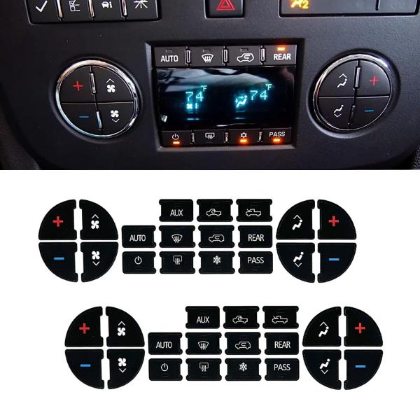 商品名:  QODOLSI 2 PCS Car Button Label Stickers, 6.29" x 1.57" AC Central Control Instrument Panel CD Button Panel Sticker...