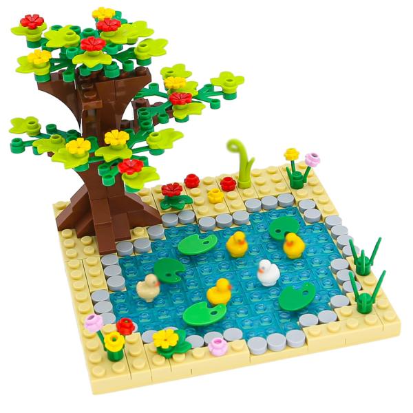 商品名: ブリックバウンティ246pcsファーム-レンガアヒル-池ビルディングブロックセットレゴ植物と互換性のある蓮の葉-花-小枝-水DIY-おもちゃギフト子供男の子女の子 BrickBounty Farms-Bricks Duck-Pon...