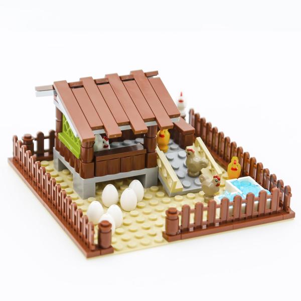 商品名: BrickBounty123pcsファーム-レンガチキンコープビルディングブロックセット主要ブランドアクセサリーと互換性のある鶏小屋植物DIYおもちゃギフト子供男の子女の子 BrickBounty 123pcs Farms-Bri...