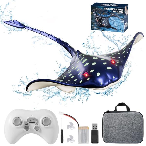 商品名: INVISBLUE リモートコントロール サメのおもちゃ 子供用 2.4G 高シミュレーション アカエイ 水中スイミングプールおもちゃ ライト付き RCボートおもちゃ ギフト 4 5 6 7 8 9歳 男の子 女の子 キッズ Po...