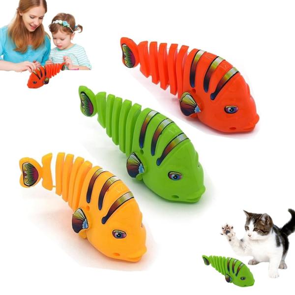 商品名:  Plastic Wind-Up Wiggle Fish Toys, 2024 New Creative Clockwork Swinging Cartoon Fish Toys, Children Bath Toy, Fun P...