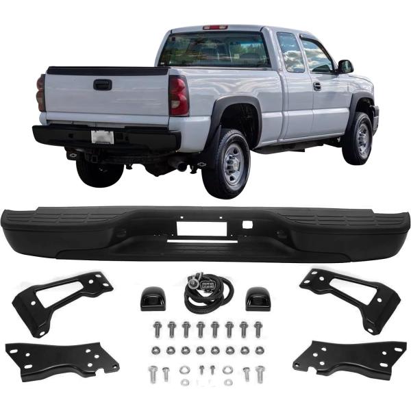 商品名: QUALITYFIND リアバンパーアセンブリ シボレーシルバラード1500 1999-2006 GM1103124 88944059-PFM フリートサイドモデル用 ブラック QUALITYFIND Rear Bumper As...