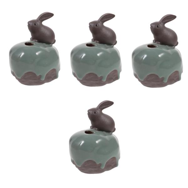 商品名:  Garneck 4pcs Small Ceramic vase Minimalist vase Porcelain Flower Holder Jadeite Tabletop Flower Holder Tiny Plant ...
