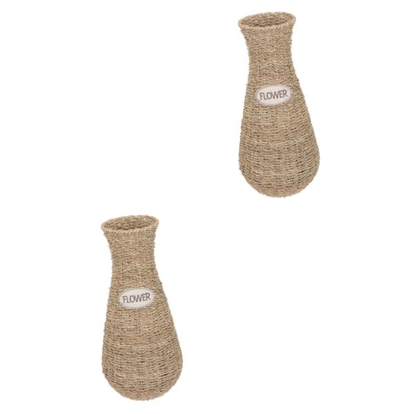 商品名:  IMIKEYA 2pcs and Stick Tile Wicker Flower Vase Farmhouse Vase Botanical Decor Woven Vase Desktop Home Decoration V...