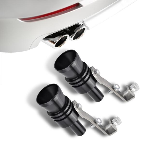 商品名: Crynod Pack-2 車用ターボホイッスル サウンドホイッスル サウンドホイッスル エキゾーストパイプホイッスル メタルテールホイッスル 車のロアーメーカー サウンドブースター 自動車装飾 車用 オートバイ 汎用 (ブラック...