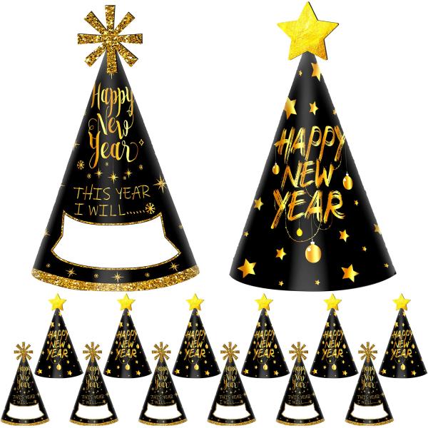 商品名:  KatchOn, Happy New Years Eve Party Hats 2024 - Pack of 12 | Happy New Year Hats for New Years Decorations 2024 | N...
