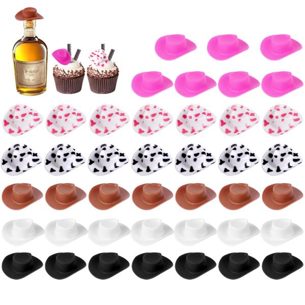 商品名:  42 pcs Plastic Mini Western Cowboy Hat Cowgirl Hat Cupcake Cake Toppers Decorations Miniature Dollhouse Accessory ...
