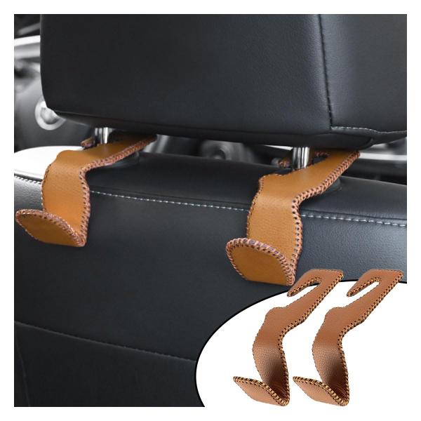 商品名:  JOYCOURT 2Pack Car Superior Leather Headrest Hooks, Car Back Seat Leather Headrest Hanger Purse Holder Hook, Car I...